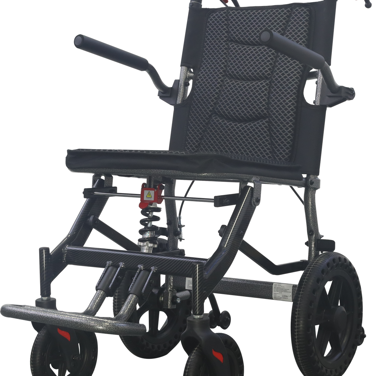 Lightweight Manual Wheelchair with Shock Absorber and Integrated Brake